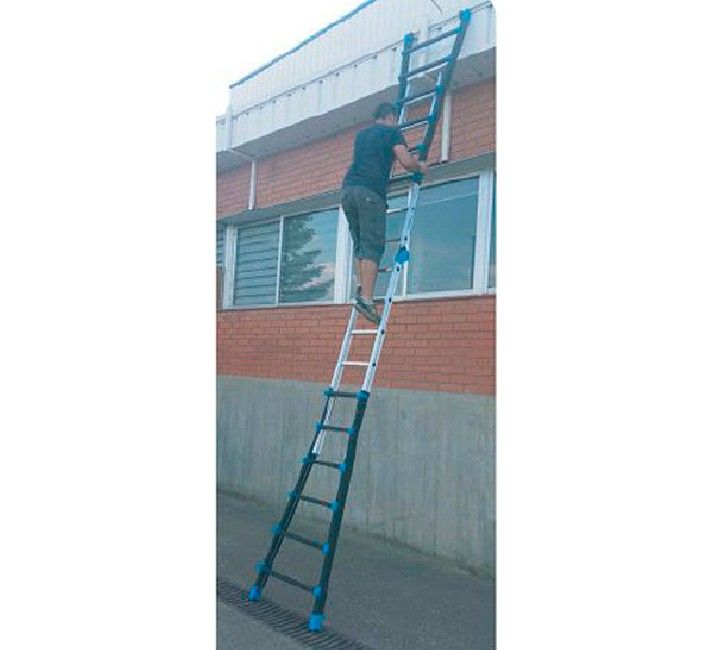 ESCALERA ALUMINIO TELESCOPICA 4+4 PELDAÑOS PLABELL