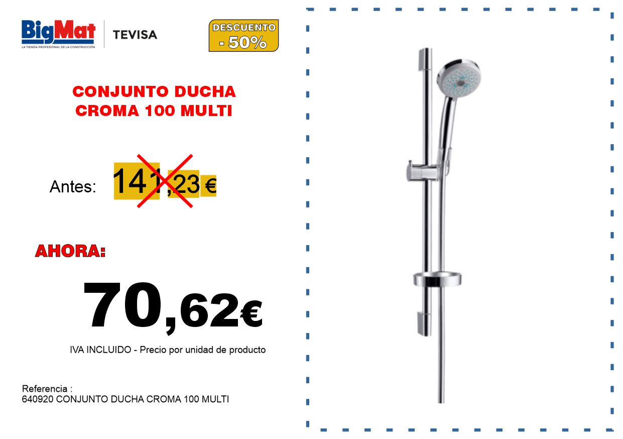 CONJUNTO DUCHA CROMA 100 MULTI - Tevisa